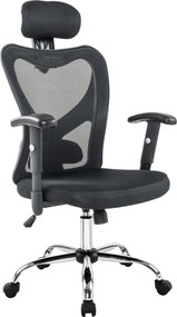 XXXLutz OTOČNÁ ŽIDLE, síťovina, černá, barvy stříbra Livetastic - Online Only kancelářské židle - 001769016101