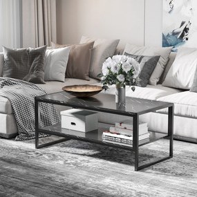 HOMCOM Moderní konferenční stolek se 2 policemi 106 x 50 x 47 cm Černý