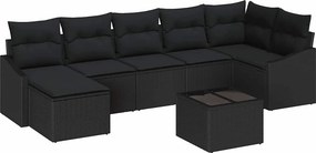 Set pohovek 8 ks Černá polyratan 3346823
