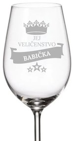 Dekorant Sklenička na víno pro babičku JEJ VELIČENSTVO