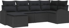 Set pohovek 6 ks Černá polyratan 3354782