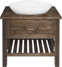 Sapho Brand koupelnový stolek pod umyvadlo 80 x 73 x 50 cm masiv mořený smrk hnědá BA083S