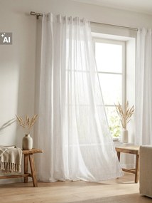 Sinsay - Sada záclon na řasící pásce s metalickým efektem opotřebení 2 pack - bílá