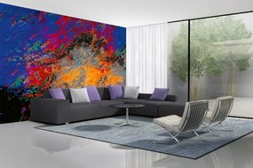 DIMEX | Samolepicí vliesová fototapeta na zeď Abstraktní barevný vzor MA-5-2556 | 375 x 250 cm | modrá, červená, černá, oranžová, šedá