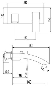 Sapho GINKO podomítková umyvadlová baterie, chrom 1101-07