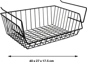 MSV závěsný košík černý / Košík / ocel / 40 x 27 x 17,5 cm
