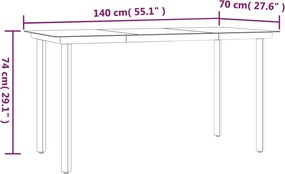 5dílný zahradní jídelní set černý ocel a textilen 3200692