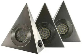 Sada LED podskříňových světel Ritter Leuchten Triangle / 3 x 1,8W / teplá bílá / stříbrná