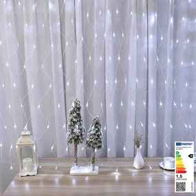 128 LED-ový světelný řetěz ve 2 barvách - studená bílá