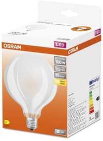 Matná LED žárovka E27 11 W GLOBE95, teplá bílá
