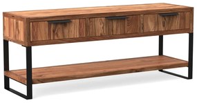 furniture-nabytek.cz - Masivní TV stolek Sidora z akácie, lakovaný, hnědý – 137×45×55 cm
