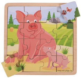 Bigjigs Toys puzzle - Prasátko se selátkem