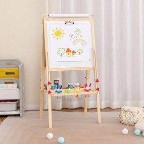 Costway 3 v 1 Dětská tabule s magnetickou tabulí a papírová role