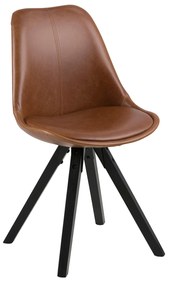 Skandinávská židle s polštářkem Eko kůže Hnědá IWO