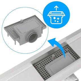 BPS-koupelny Nástěnný odtokový žlab 2in1 DL09 90 cm, satén