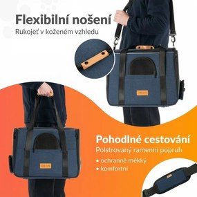 Skládací cestovní taška pro kočky, modrá 110027