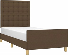 Rám postele s čelem tmavě hnědý 80 x 200 cm textil 3125336