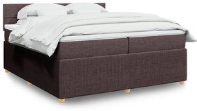 Box spring postel s matrací tmavě hnědá 200x200 cm textil