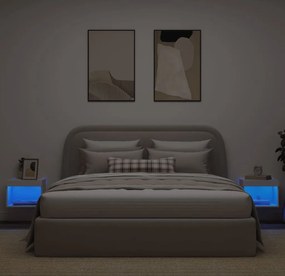 vidaXL Noční stolky s LED osvětlením nástěnné 2 ks [837122] Barva: hnědý dub