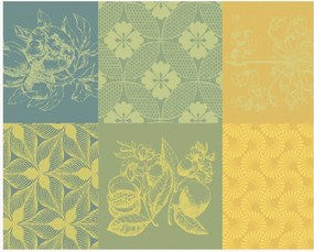 Sada bavlněných prostírání s žakárovým vzorem Mille, 4 díly