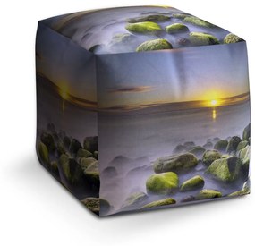 Sablio Taburet Cube Kameny v jezeře: 40x40x40 cm