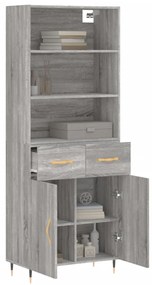 Skříň highboard šedá sonoma 69,5 x 34 x 180 cm kompozitní dřevo