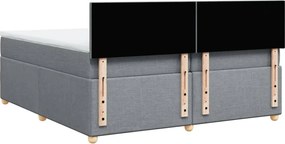 Box spring postel s matrací světle šedá 200 x 200 cm textil 3286780