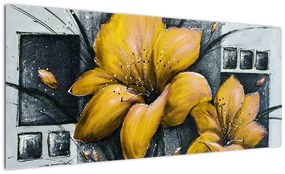 Obraz žluté květiny (100x40cm)
