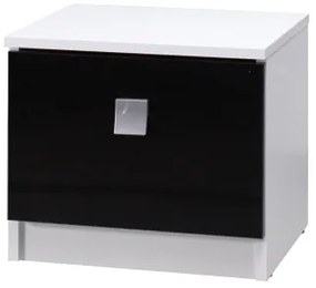 LX3 - Noční stolek LUX Barevné provedení: Bílá / Černý lesk