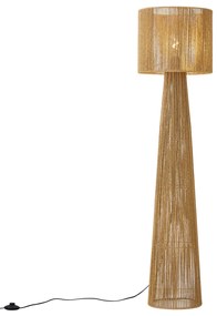 Japandi stojací lampa přírodní s stínidlem - Dart