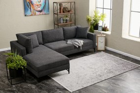 Hanah Home Rohová pohovka BERLIN antracitová levá 258 cm 825BLC2807
