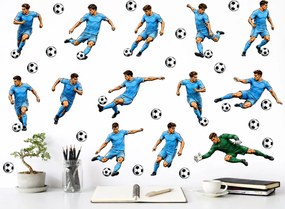 Sada fotbalistů barva na přání fotbalové samolepky na zeď arch 131 x 130 cm
