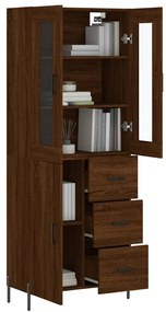 Skříň highboard hnědý dub 69,5 x 34 x 180 cm kompozitní dřevo - Default Title