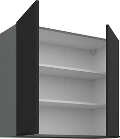 ARIA ab | horní skříňka 80 G-72 2F policová | 80 cm | ANTI FINGERPRINT povrch | antracit/černá