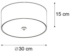 Rustikální stropní svítidlo zelené 30 cm - Drum Jute