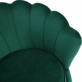 Křeslo ve stylu Art-deco, smaragdová Velvet látka / gold chrom-zlatý, NOBLIN