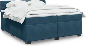 Box spring postel s matrací modrá 200 x 200 cm samet 3286412
