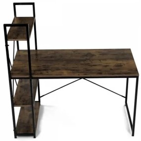 Pracovní stůl s regálem MDF dekor staré dřevo černý kov GD-520 OLW