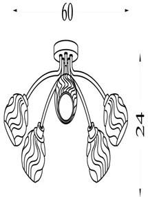 Searchlight 11525-5GO - Přisazený lustr ASTRAL 5xG9/33W/230V zlatá