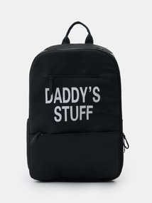 Sinsay - Batoh s přebalovací podložkou a nápisem Daddy’s stuff - černá