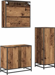 Sada koupelnového nábytku 3 ks Staré dřevo 65 x 33 x 60 cm 3402369
