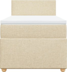 Box spring postel s matrací krémová 90x200 cm textil 3288861