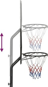 vidaXL Basketbalový koš 282–352 cm polyethylen [3107832] Barva: Bílá