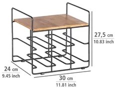 Stojan na víno Loft na 6 lahví, bambus/kov