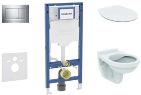 Geberit Duofix - Set předstěnové instalace, klozetu Alpha a sedátka softclose, tlačítko Sigma20, chrom SANI11CD1105