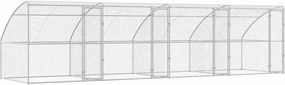 Psí kennel 4 ks Stříbrná 8 x 2 x 2 m Pozinkovaná ocel 3368335