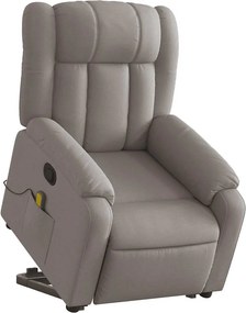 Zvedací masážní polohovací křeslo taupe textil 3205336