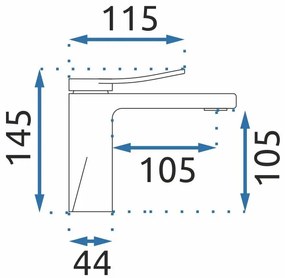 Rea Soul - Umyvadlová baterie, Černá-Zlatá, REA-B9960