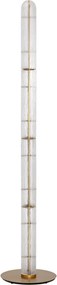 Kovová LED stojací lampa v mosazné barvě se skleněným stínidlem (výška 165,5 cm) Gloree – Nova Luce