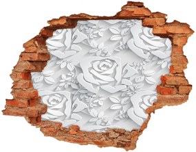 Wallmuralia Nálepka 3D díra na zeď Růže vzor 90x70 cm